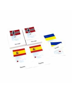 Tarjetas banderas Europa (ES) | Tarjetas en 3 Partes · Montessori